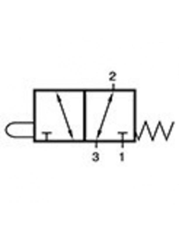 Válvula Neumática 3/2 - accionamiento manual - panel de montaje Función ...